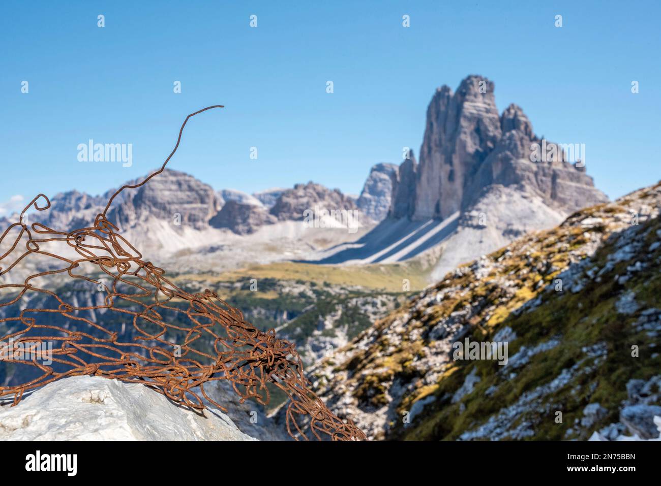 Remains of military fortifications on Mount Piano in the Dolomite Alps ...