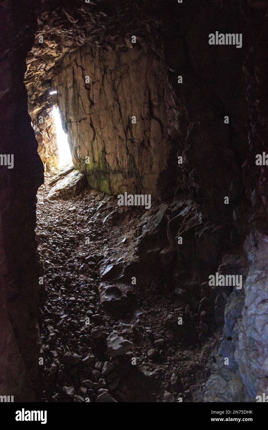 A tunnel in Mount Lagazuoi, part of a defense system in the First World ...