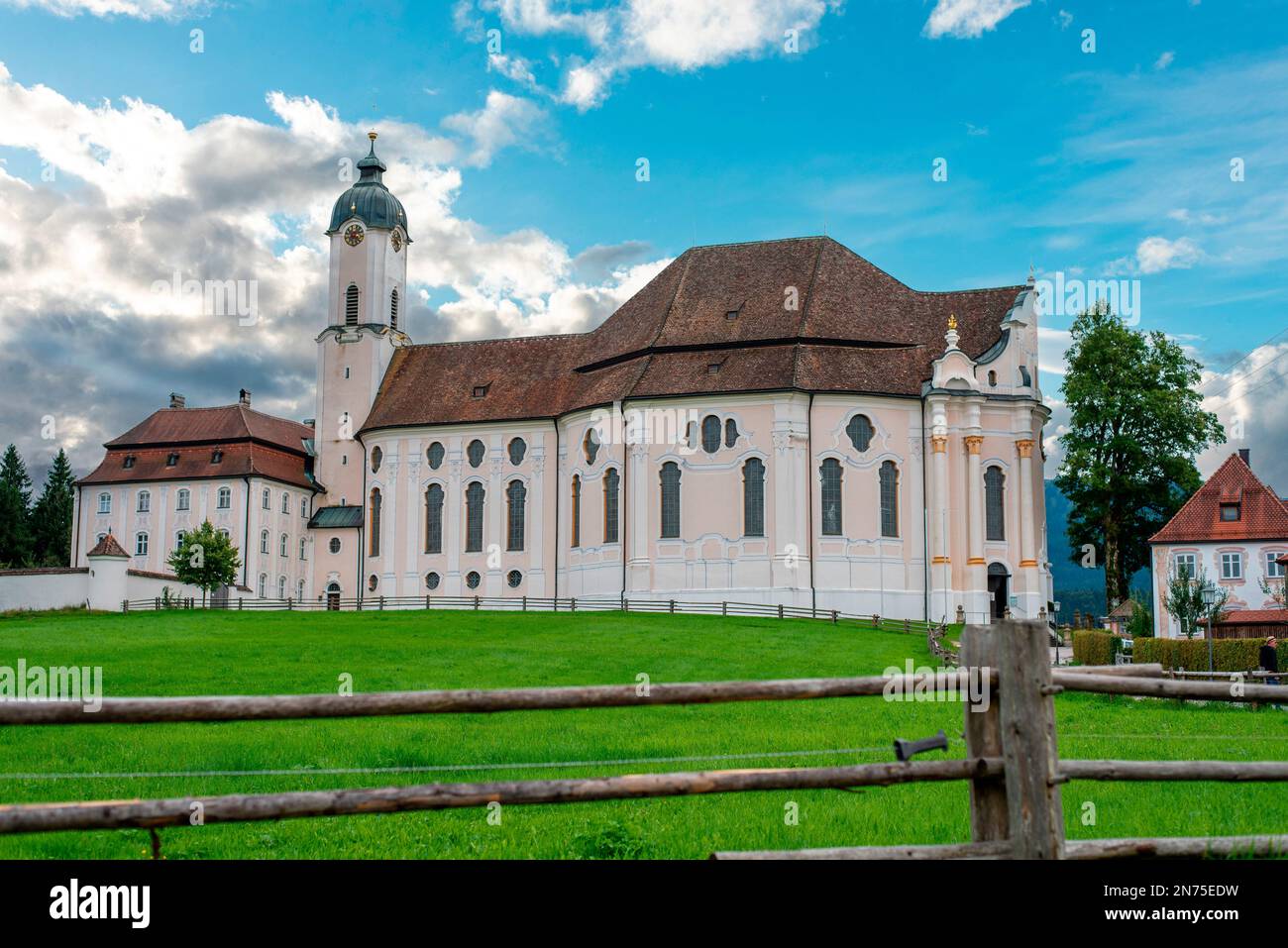 Old rococo pilgrimage church wieskirche in bavaria hi-res stock ...