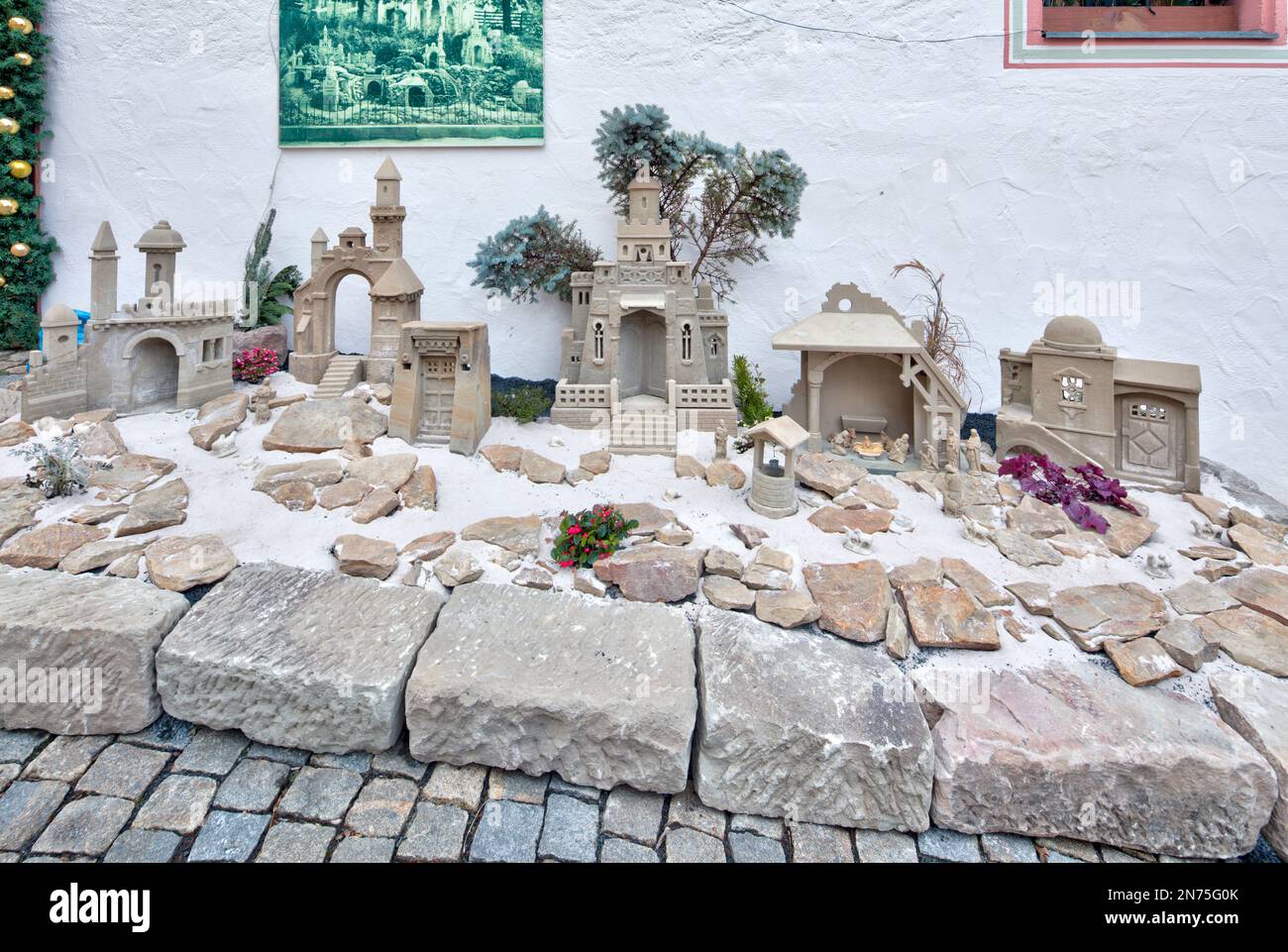 Nativity scene, nativity scene, Christmas market, market place, parish ...