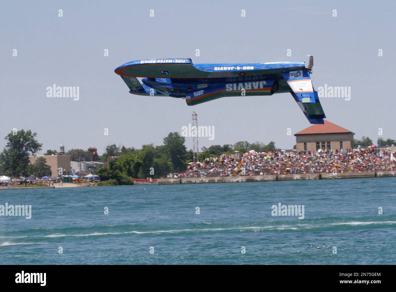 Rookie unlimited hydroplane driver Ryan Mallow flips his U-100 Leland ...