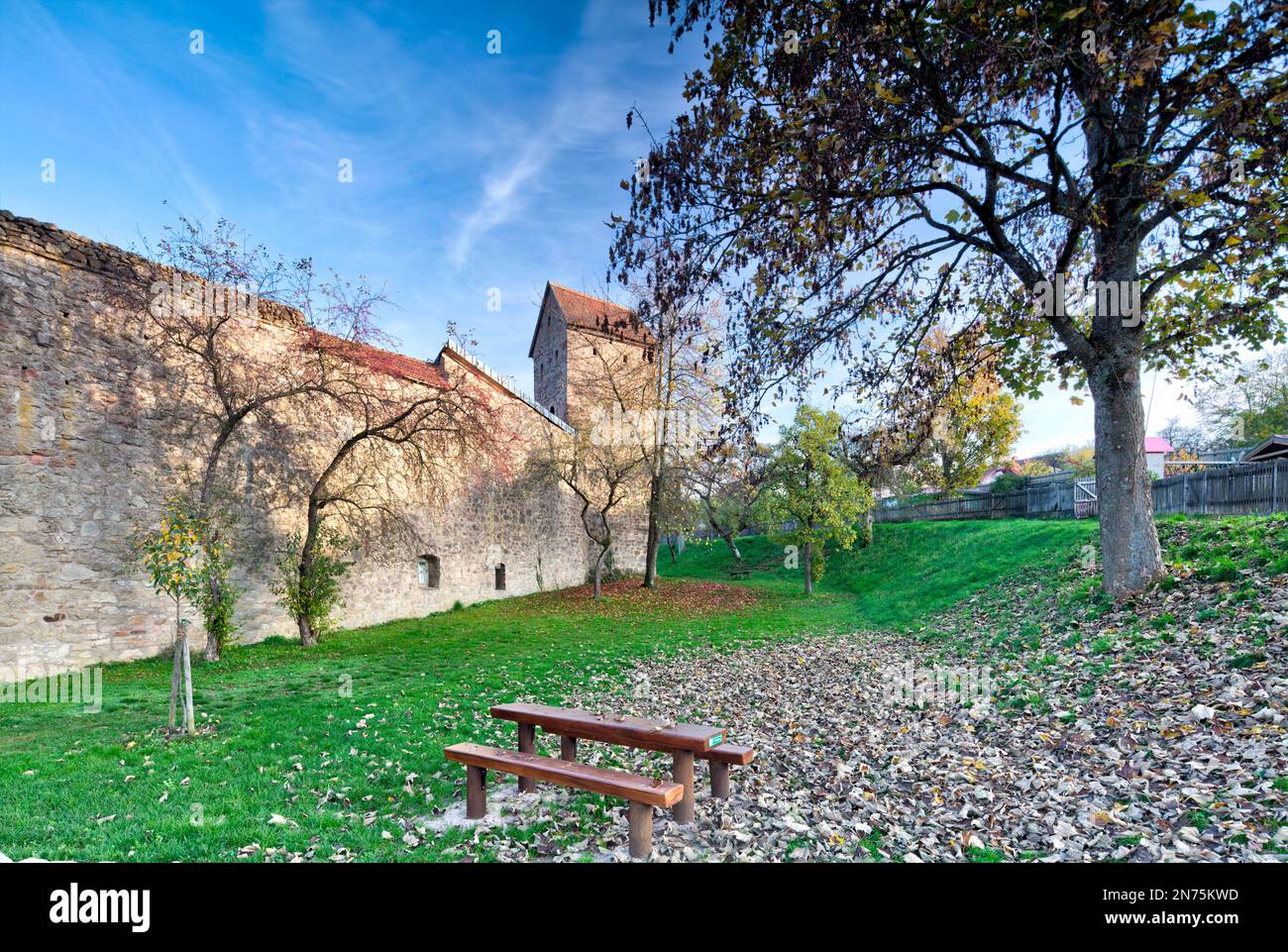 Thürnersturm, city wall, city fortification, facade, Fladungen, Rhön ...