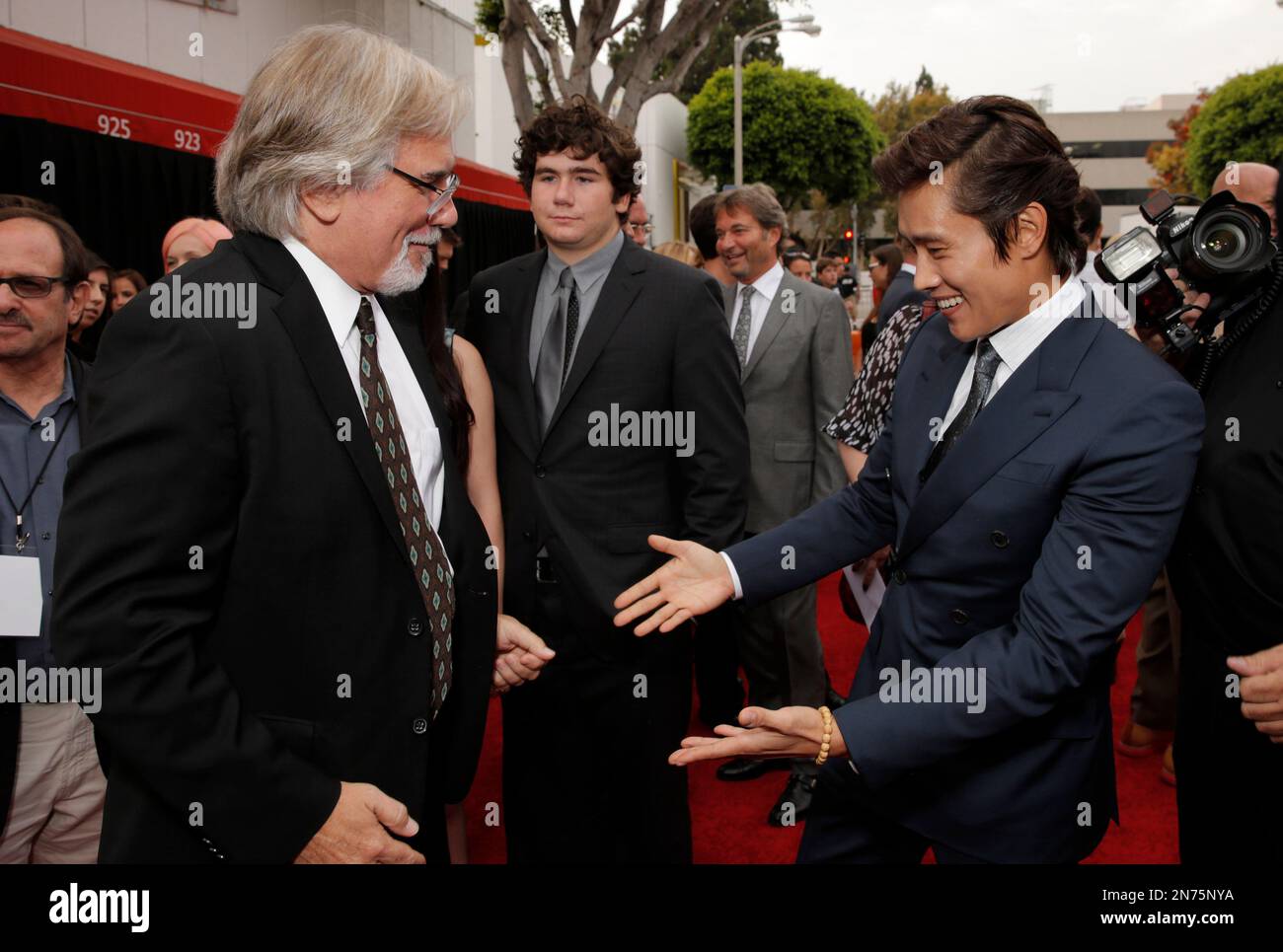 Director Dean Parisot and Byung-hun Lee arrive on the red carpet at the ...