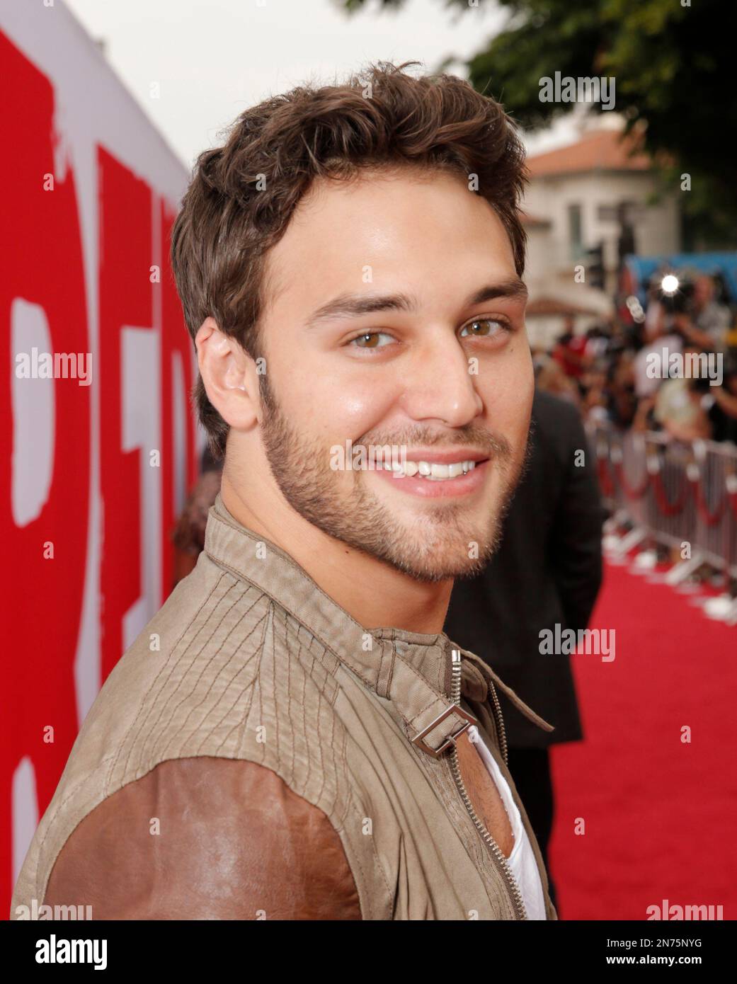 Ryan Guzman arrives on the red carpet at the LA premiere of "Red 2" at ...