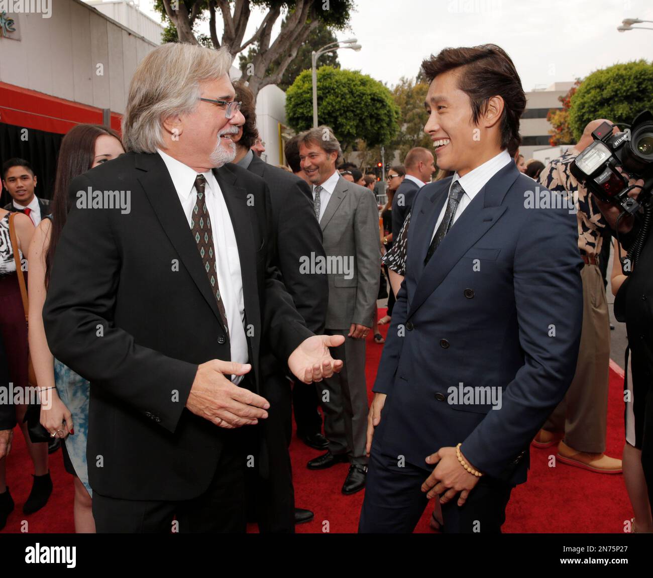 Director Dean Parisot and Byung-hun Lee arrive on the red carpet at the ...