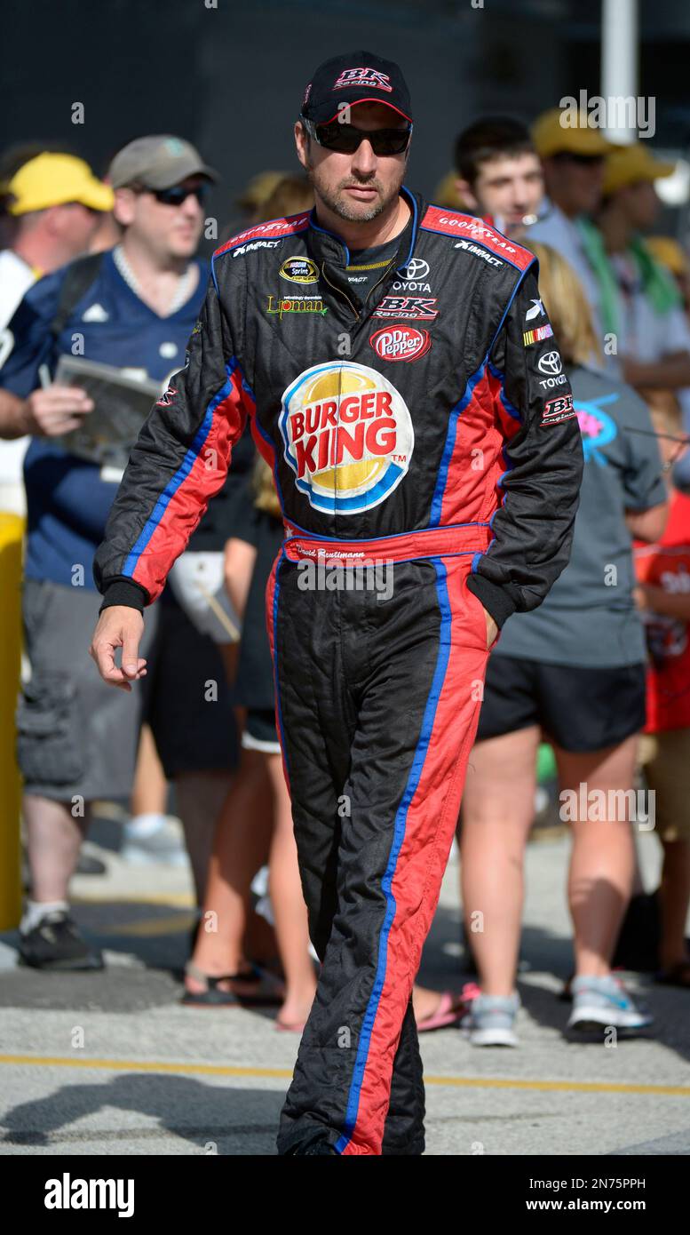 David Reutimann walks on pit road during qualifying for the NASCAR ...