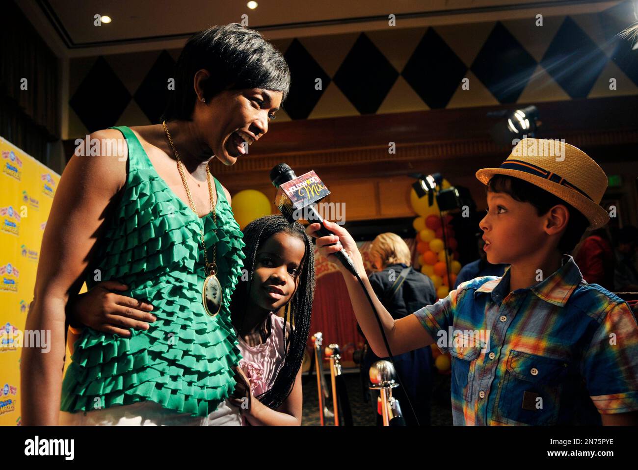 Actress Angela Bassett and her daughter Bronwin are interviewed by nine ...