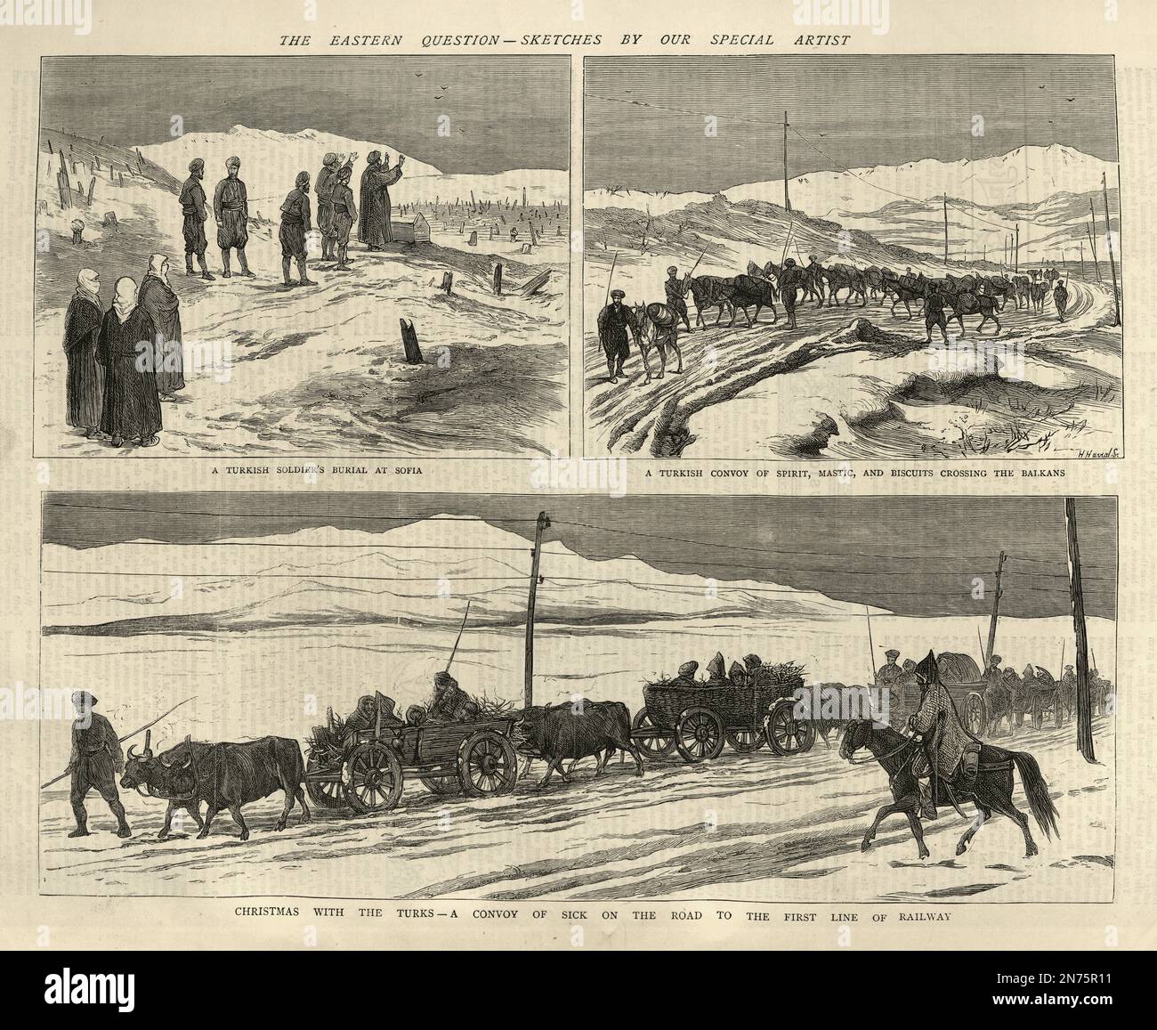 Scenes from the Great Eastern Crisis, 1877, Turksih soldiers burial at ...