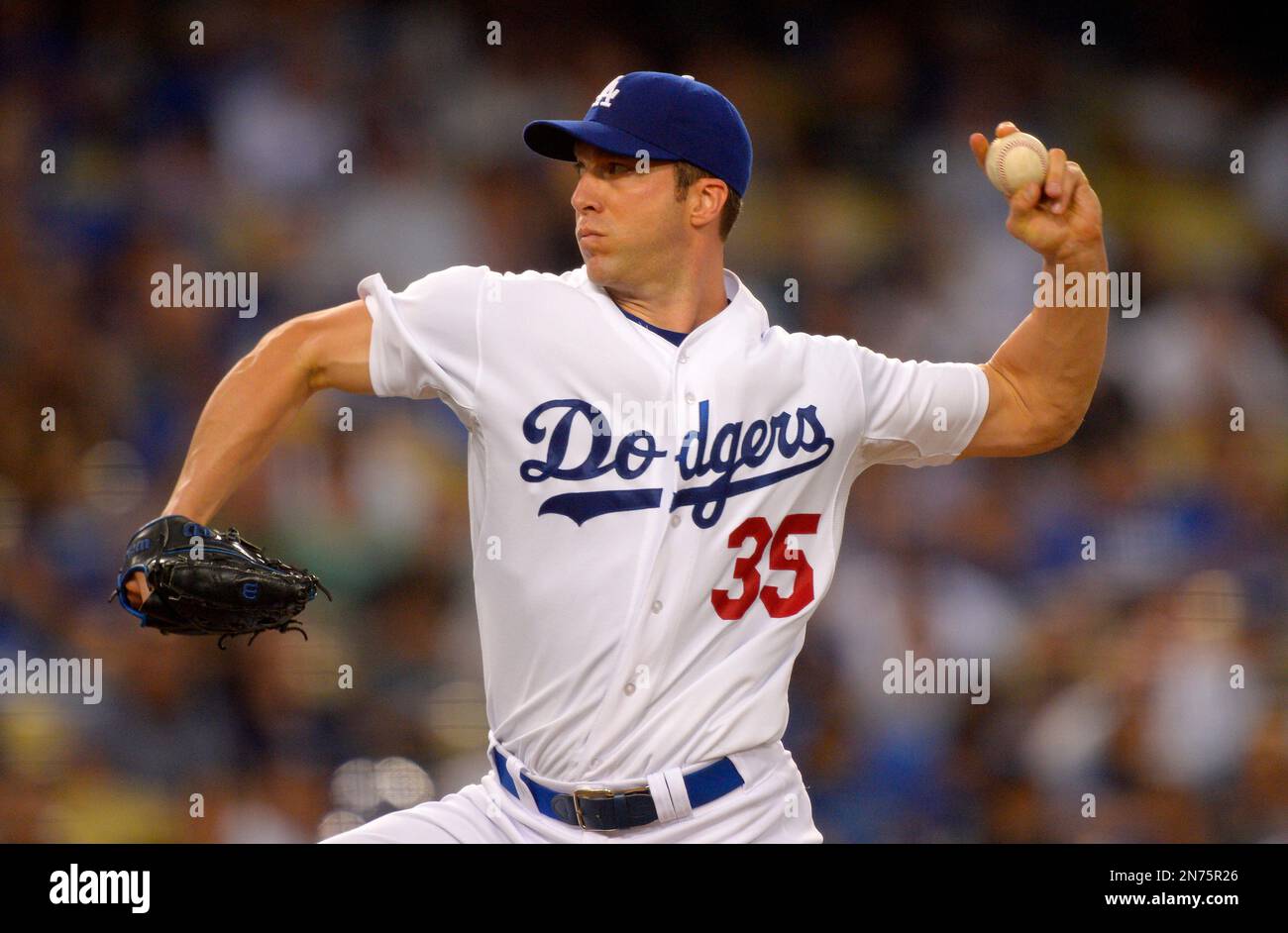 Los Angeles Dodgers starting pitcher Chris Capuano throws to the plate ...