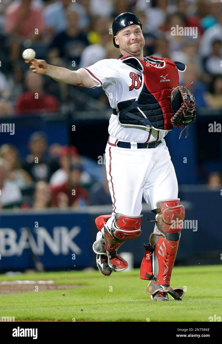 Atlanta Braves catcher Brian McCann (16) is shown against the ...