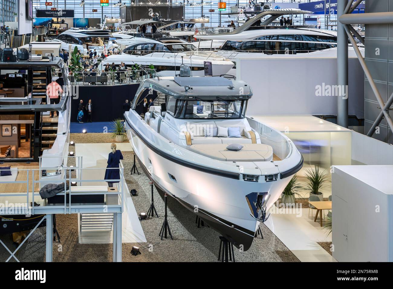 Duesseldorf, North Rhine-Westphalia, Germany - Luxury yachts at the ...