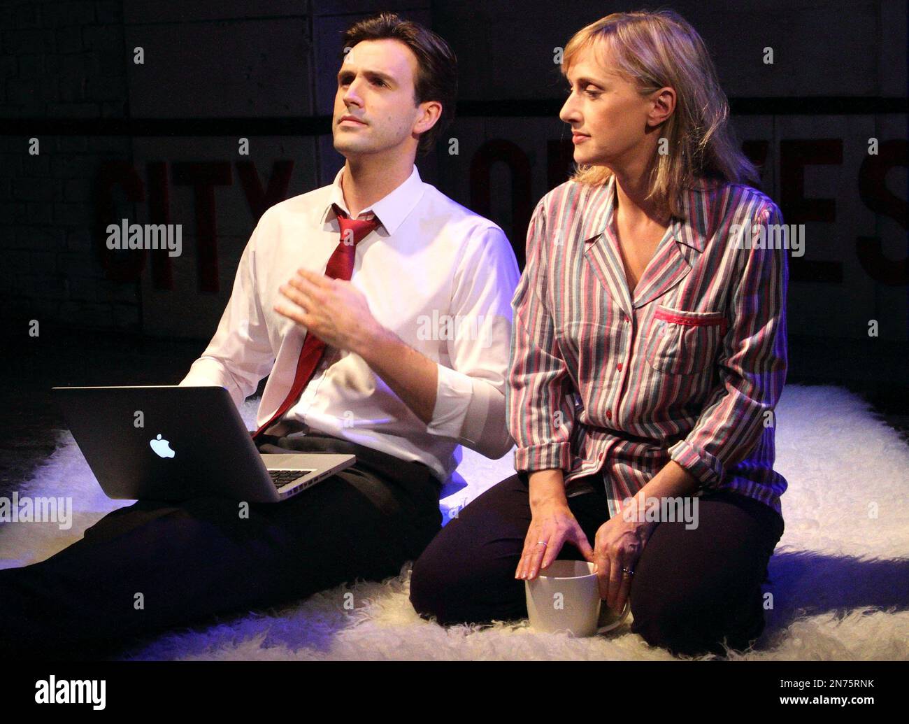 London, UK. Michael Xavier and Jenna Russell at the Stage photocall for ...