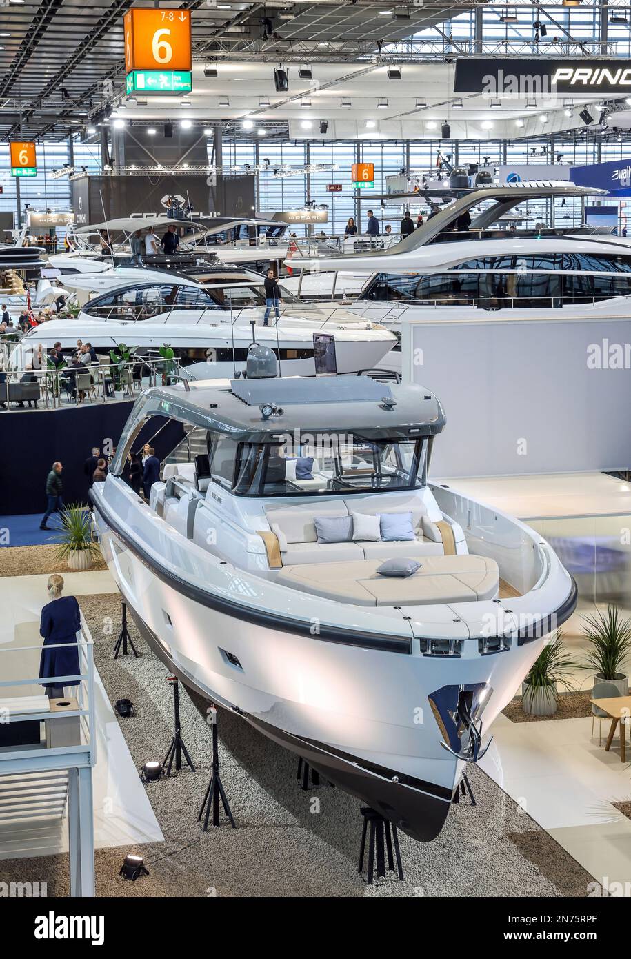 Duesseldorf, North Rhine-Westphalia, Germany - Luxury yachts at the ...