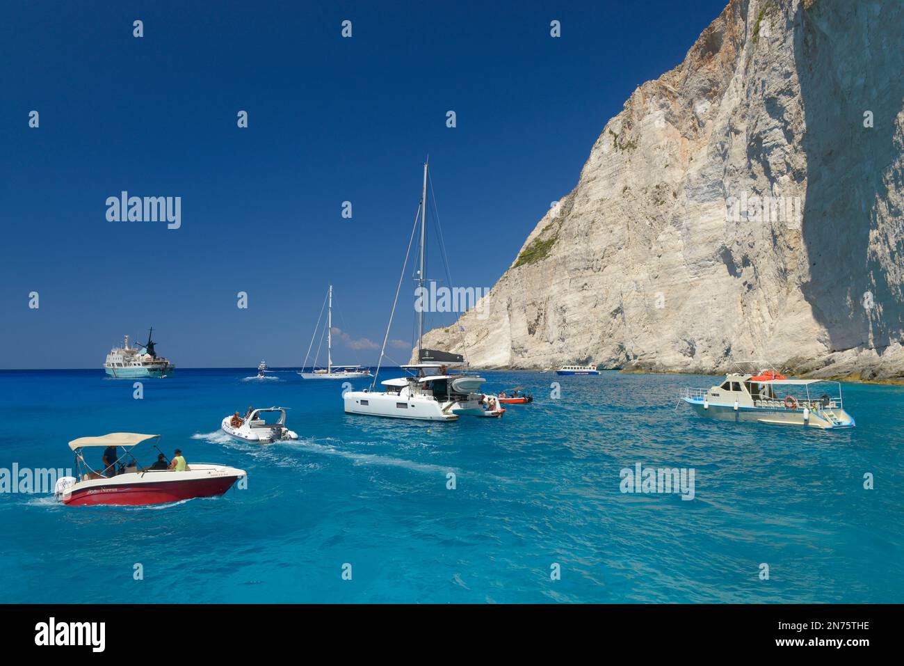 Cove at Navagio Beach, Zakynthos Island, Ionian Islands, Mediterranean ...