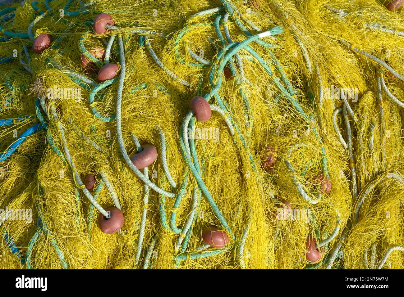 Fishing nets in the port of Zakynthos town, Zakynthos island, Ionian ...