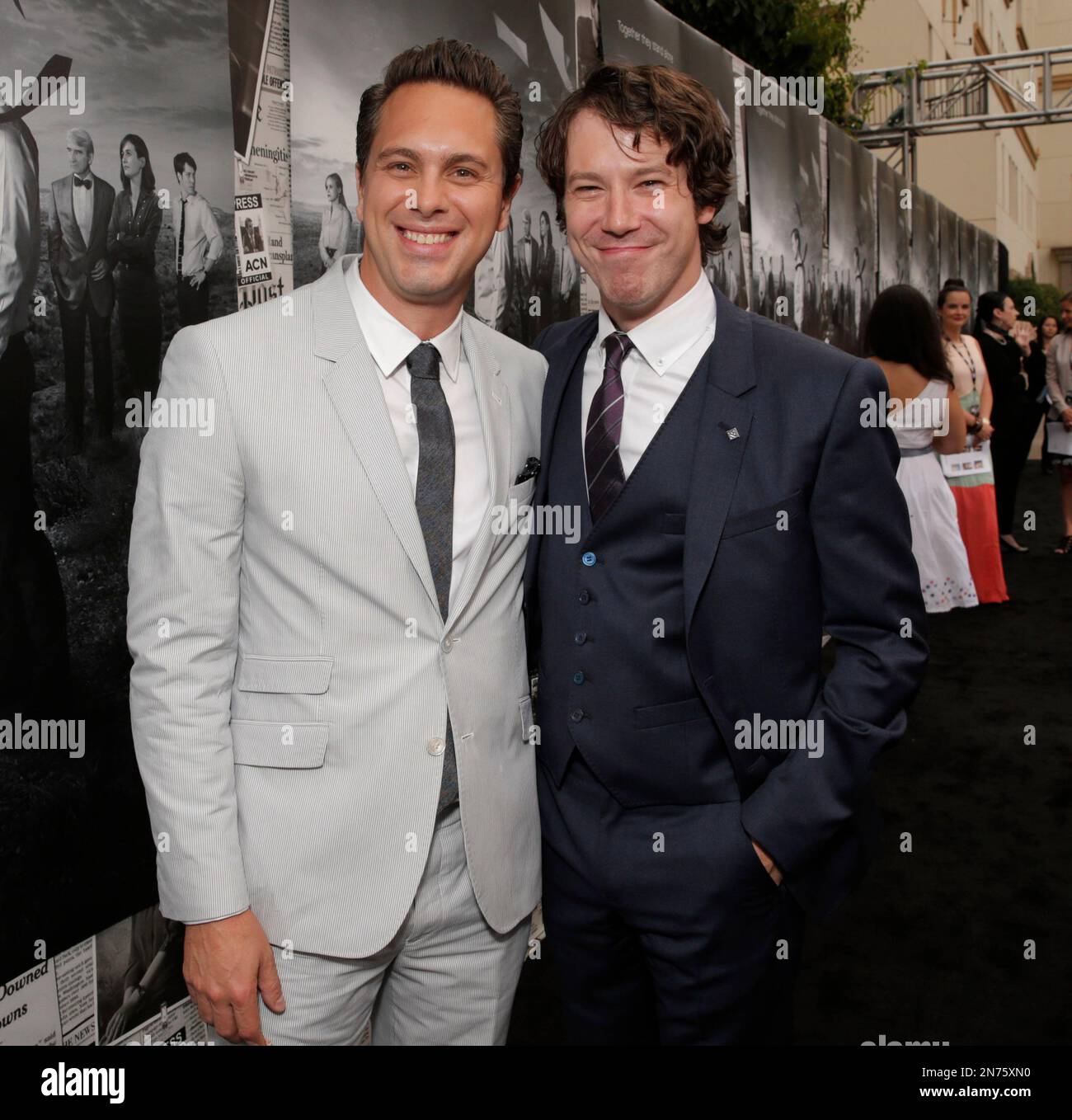 Thomas Sadoski and John Gallagher Jr. arrive on the red carpet at the ...