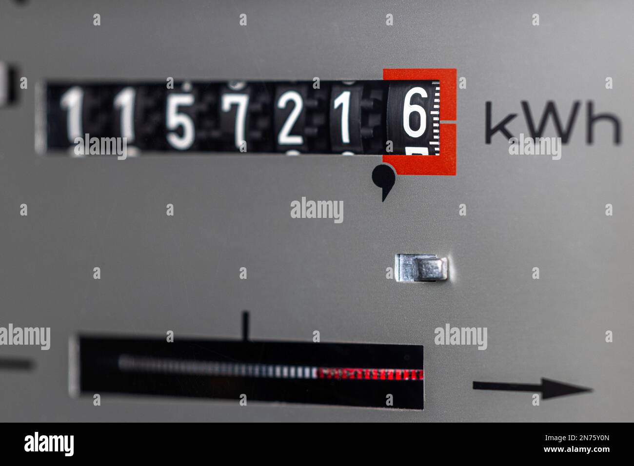 Electricity meter in basement, meter reading, blur, detail, icon image ...