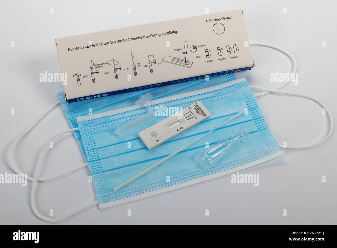 Medical mouth nasal protective mask, new Covid-19 antigen rapid test ...