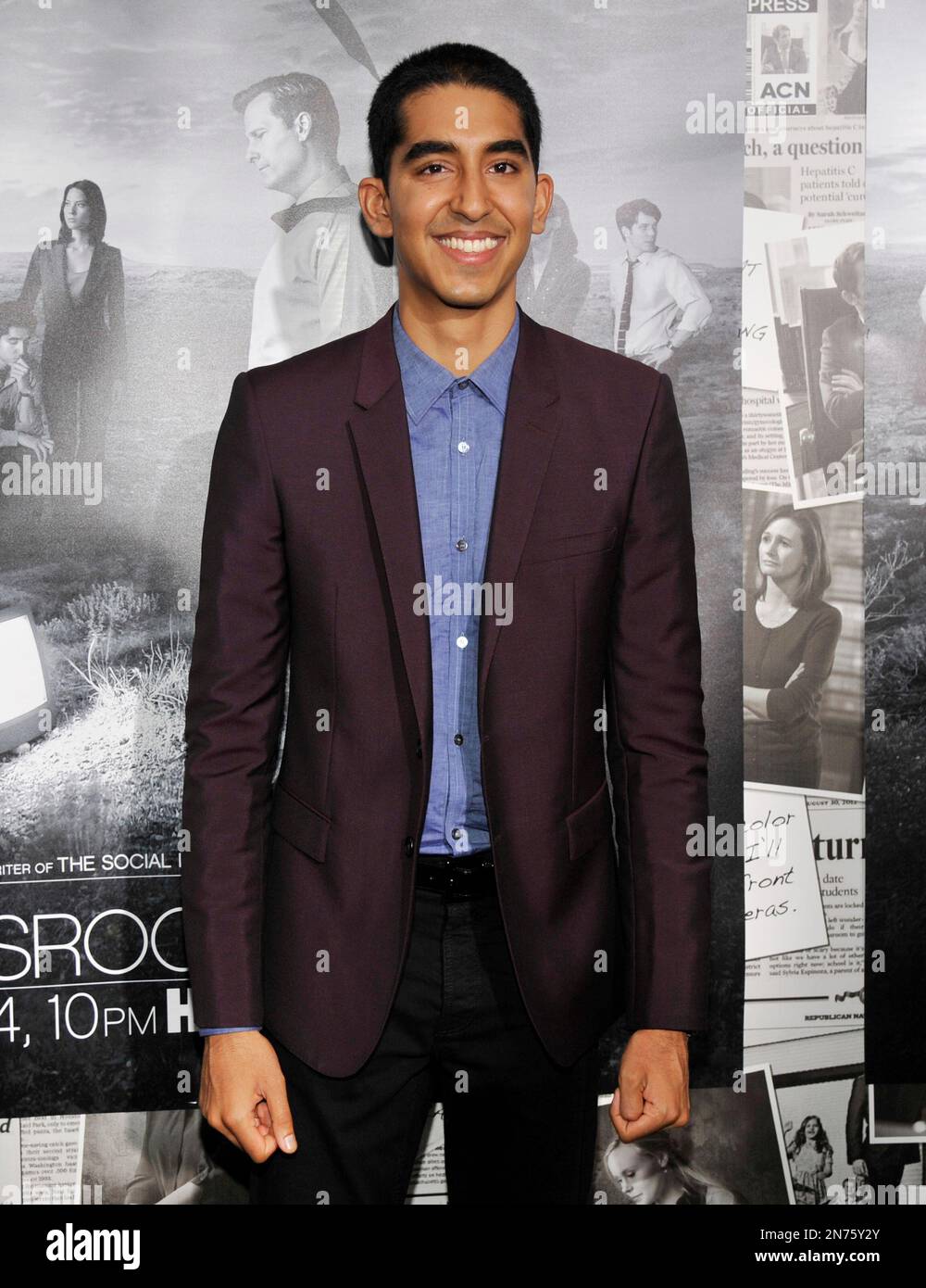 Dev Patel, a cast member in "The Newsroom," poses at the season 2 ...