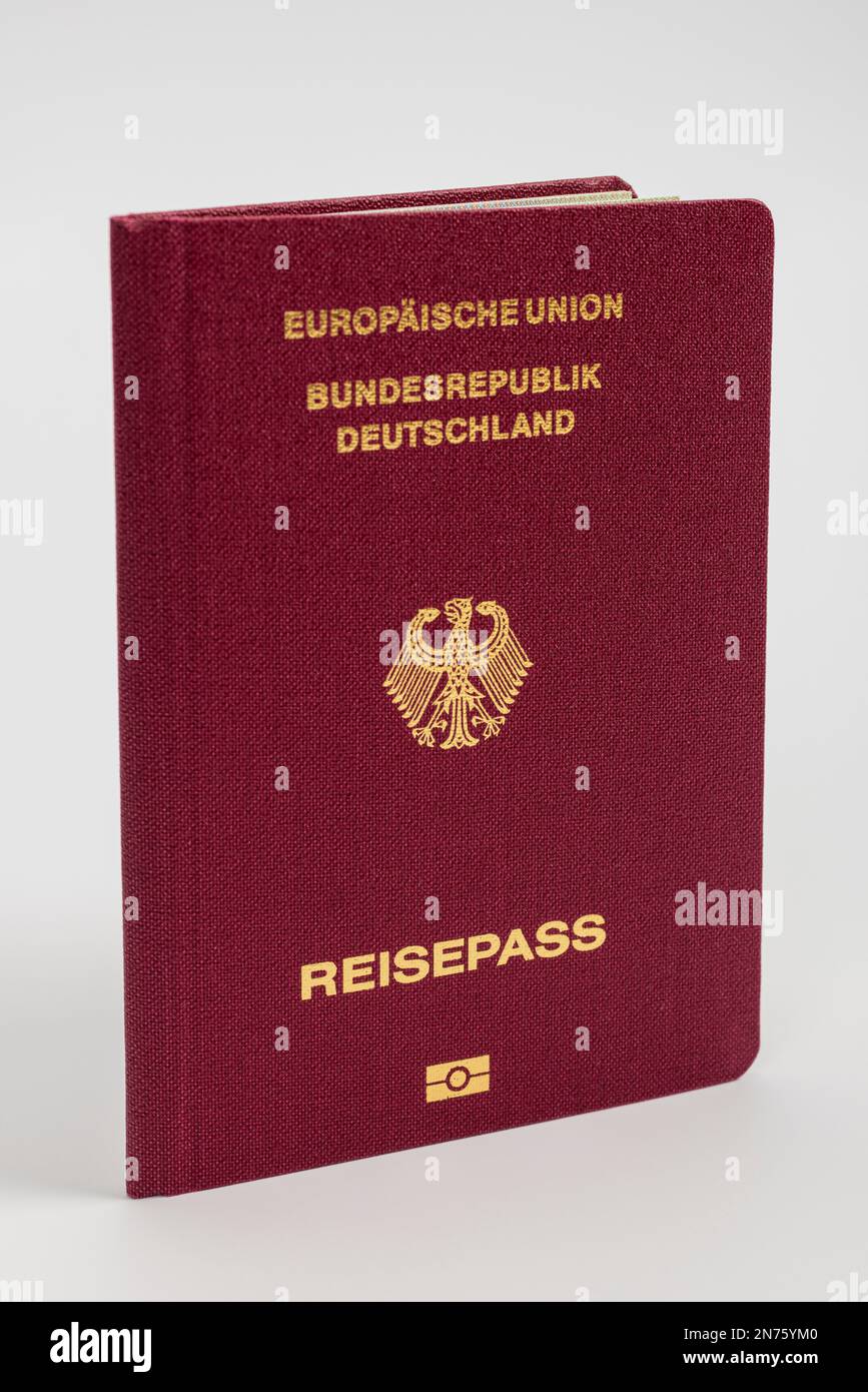 Passport of the Federal Republic of Germany, white background Stock ...