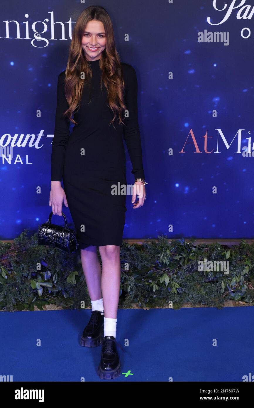 Mexico City, Mexico - February 09. Sofia Lama, during the blue carpet ...