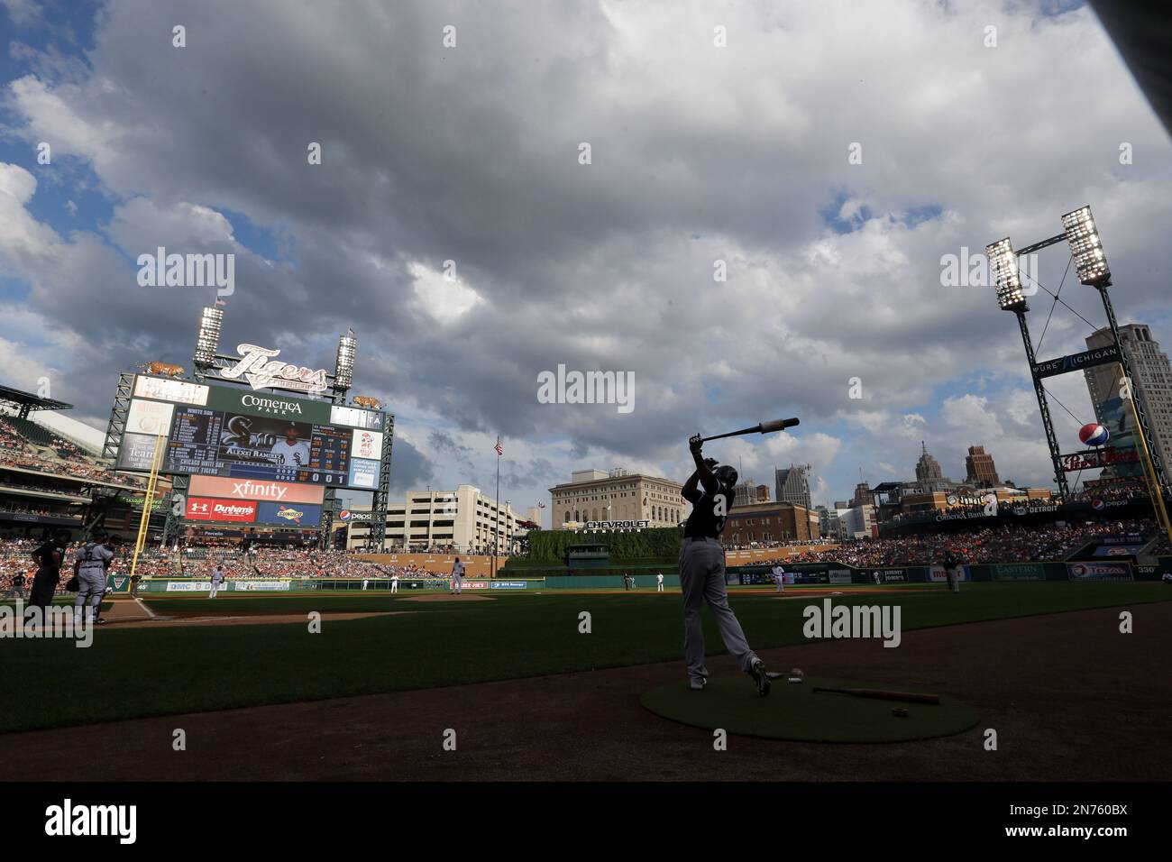 Chicago White Sox's Alex Rios prepares to bat during the first inning ...
