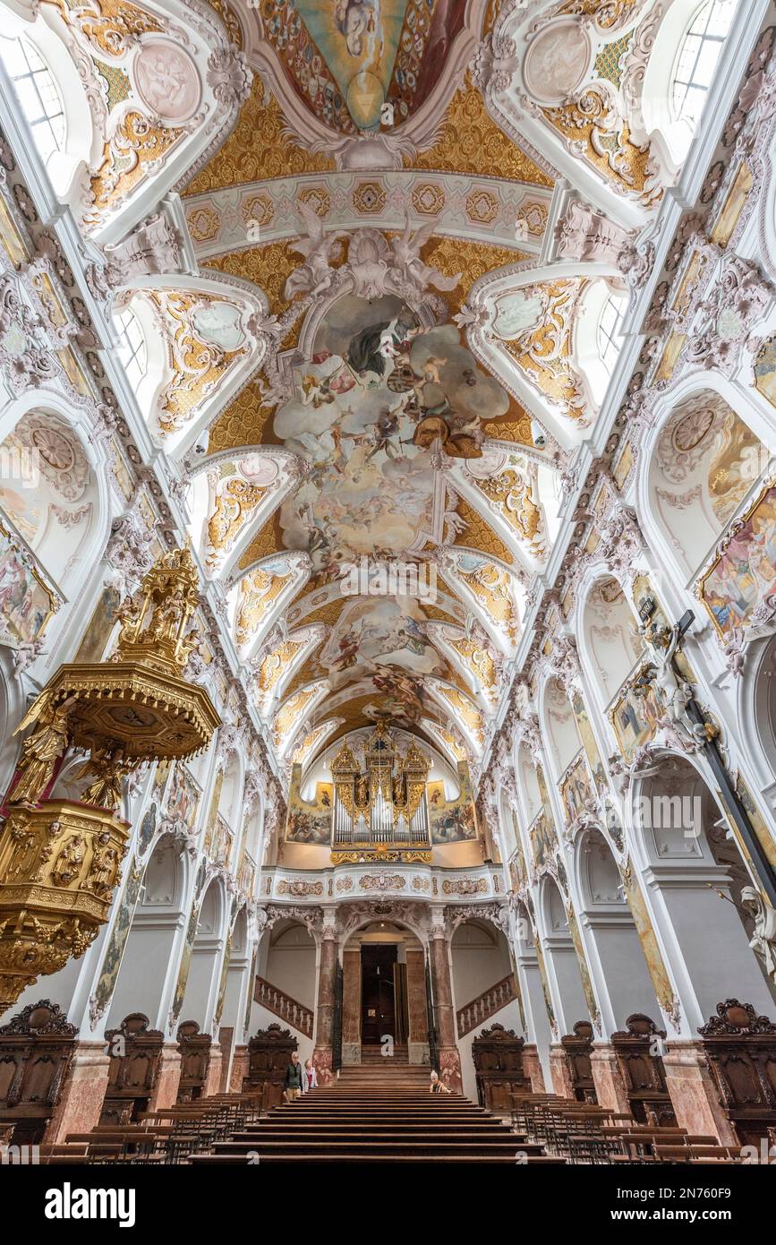 Main altar pulpit and ceiling frescoes hi-res stock photography and ...
