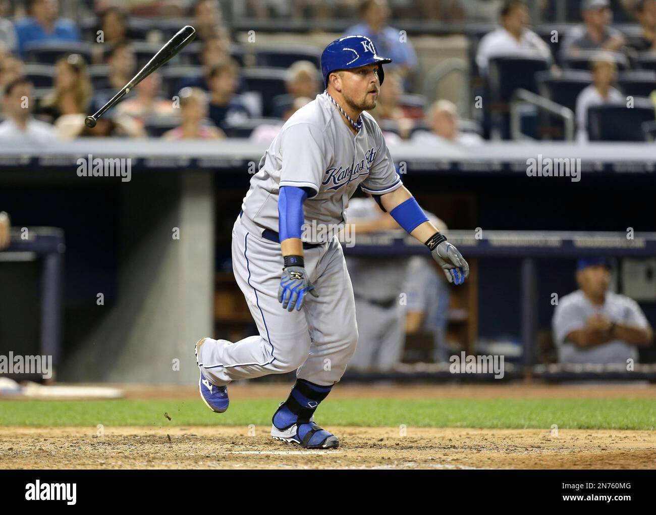 Kansas City Royals designated hitter Billy Butler flies out to ...