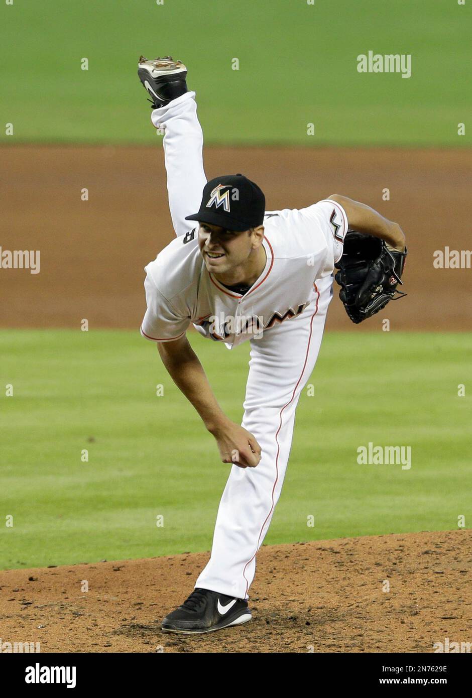 Miami Marlins' Jacob Turner pitches against the Atlanta Braves in the ...