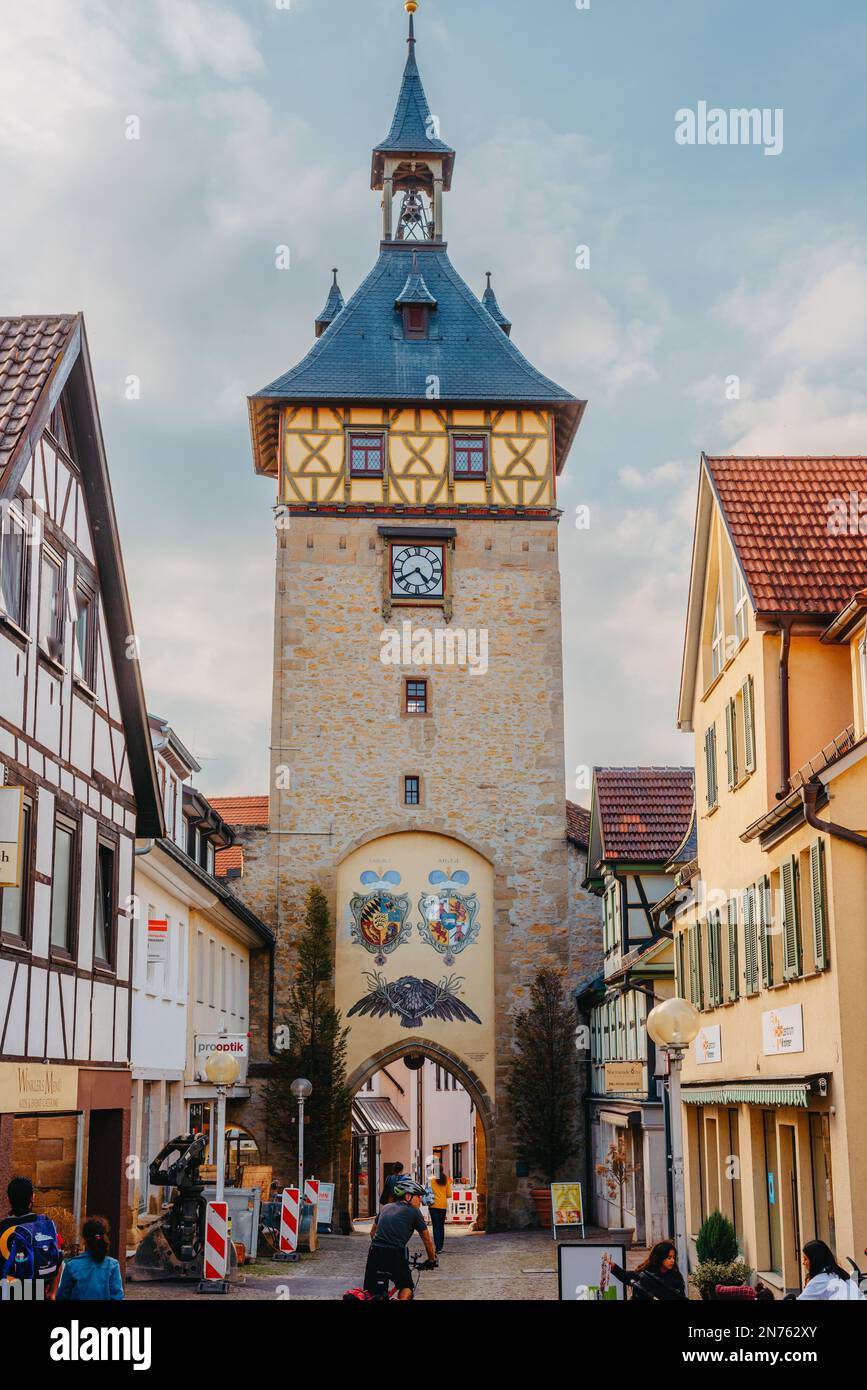 The Old Fachwerk houses in Germany. Scenic view of ancient medieval ...