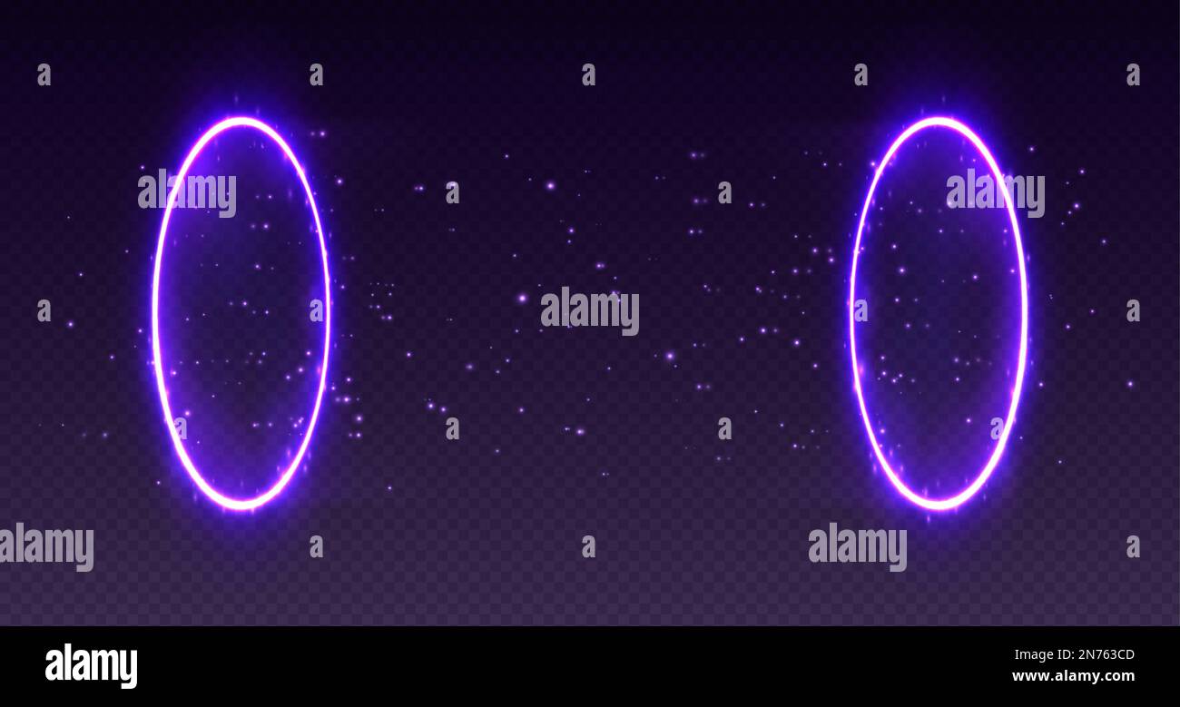 Magic portal, realistic teleport tunnel with sparkles, futuristic ...