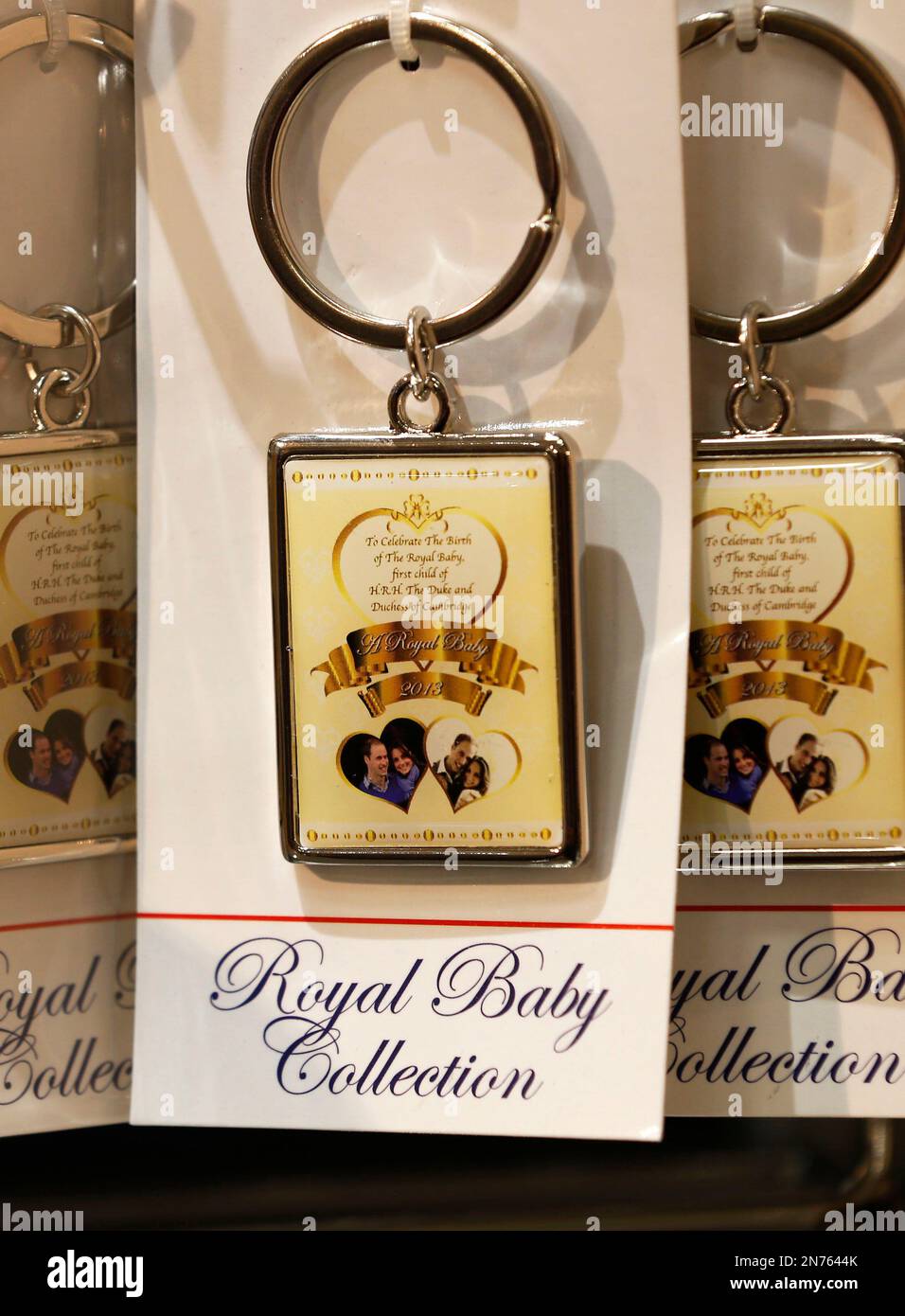 Souvenir key rings to mark the forthcoming birth of Prince William and ...