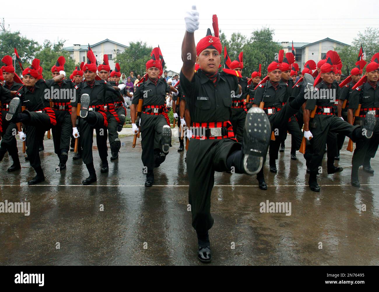 Newly graduated soldiers of the Jammu and Kashmir Light Infantry march ...