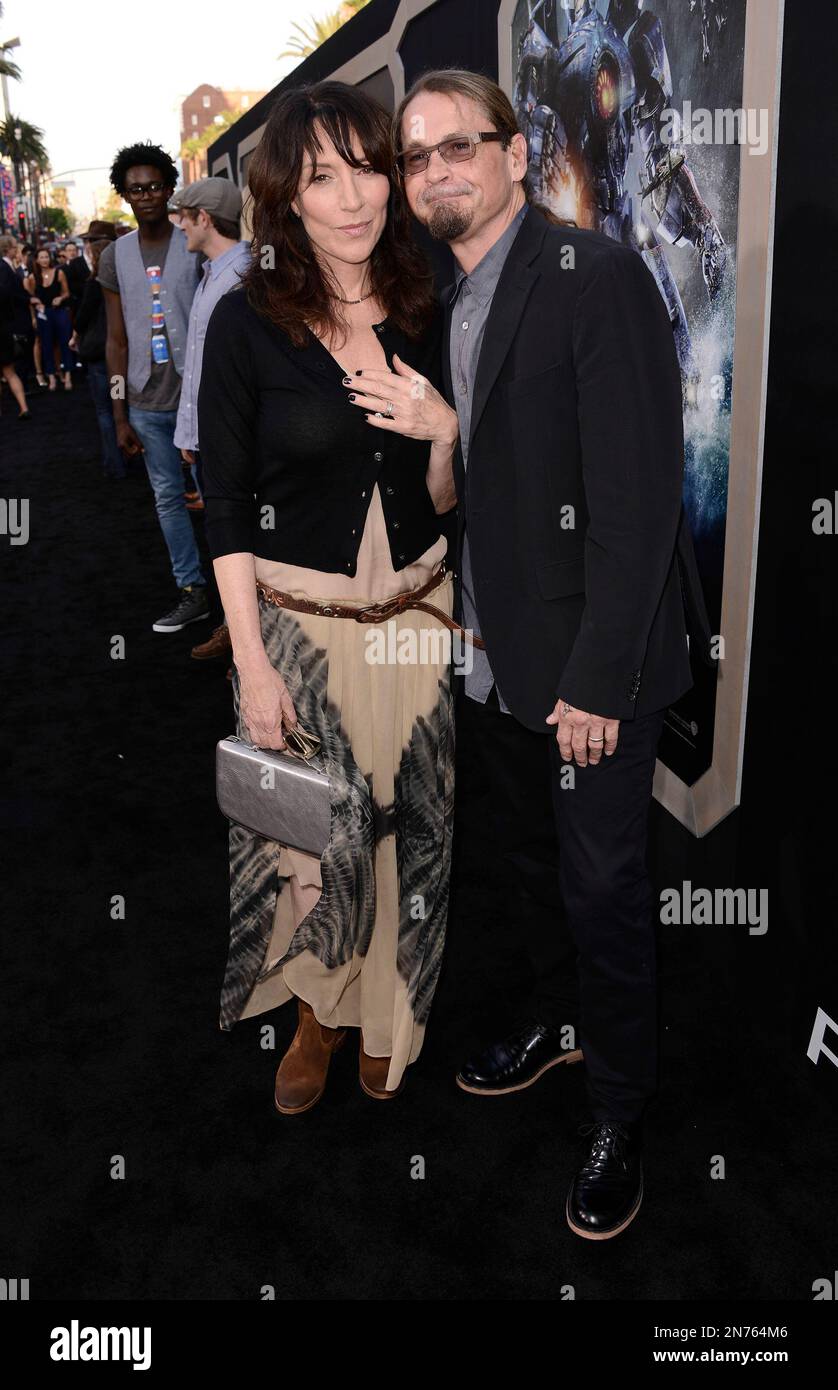 Actress Katey Sagal, left, and Kurt Sutter arrive on the red carpet at the LA premiere of ...