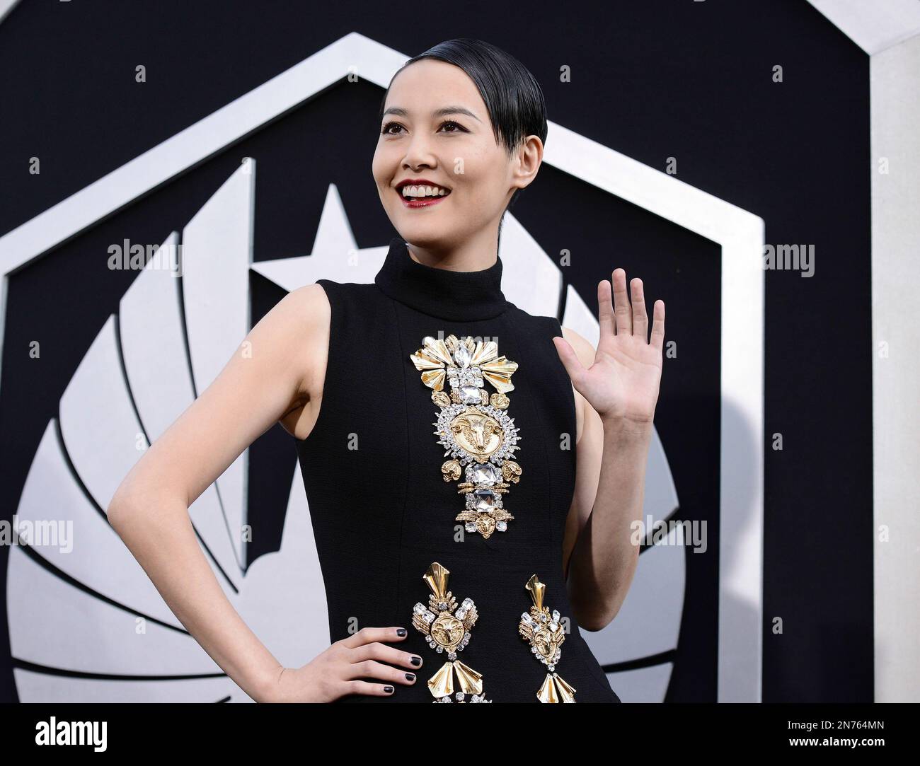 Actress Rinko Kikuchi arrives on the red carpet at the LA premiere of ...