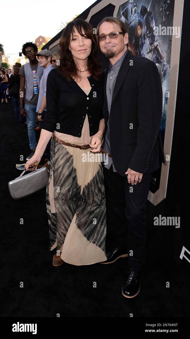 Actress Katey Sagal, left, and Kurt Sutter arrive on the red carpet at the LA premiere of ...