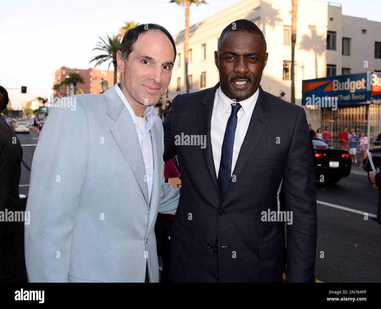 Actor Idris Elba, right, and President of Legendary Entertainment Jon Jashni arrive on the red ...