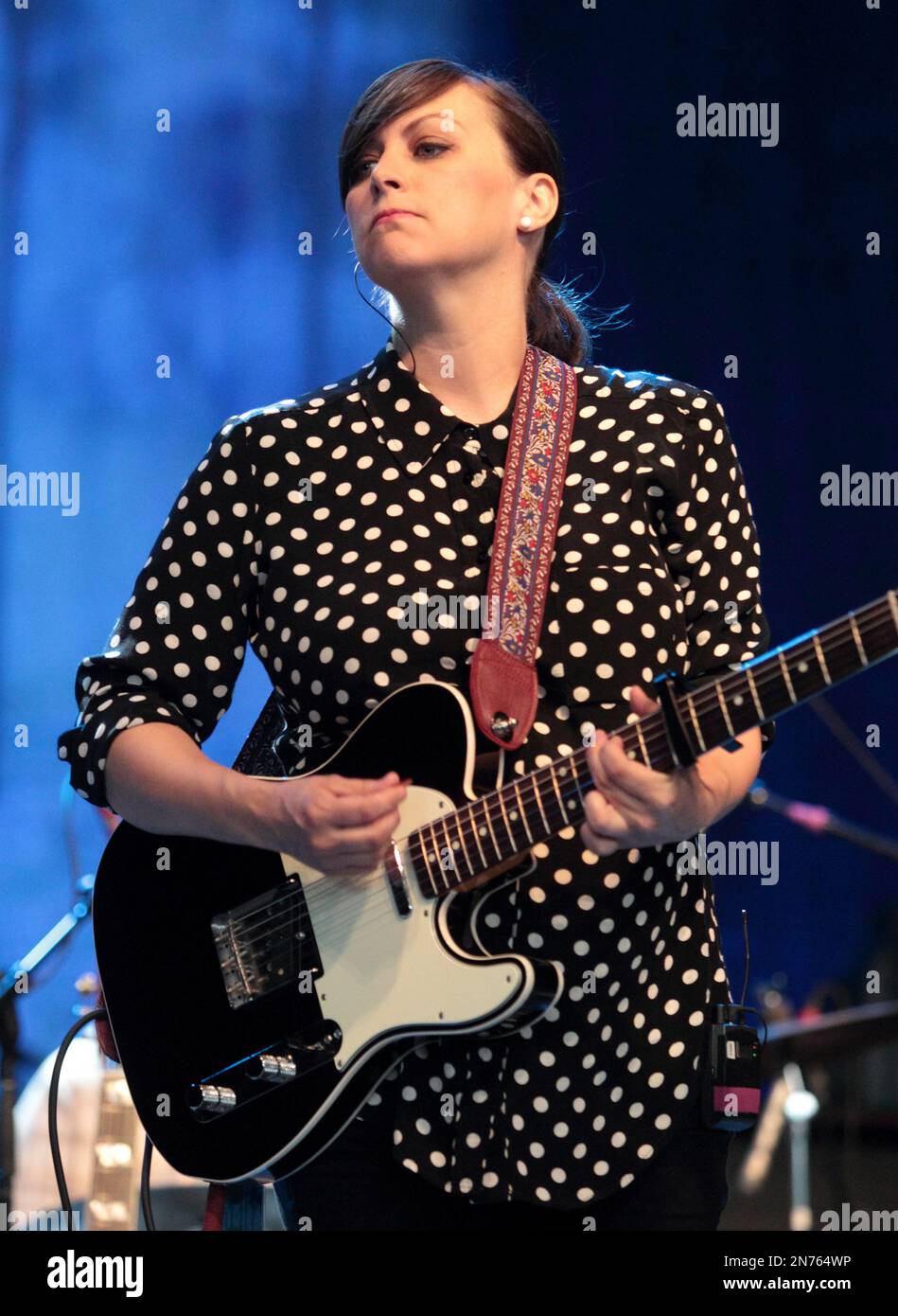 Tracyanne Campbell of the Scottish indie pop band Camera Obscura ...
