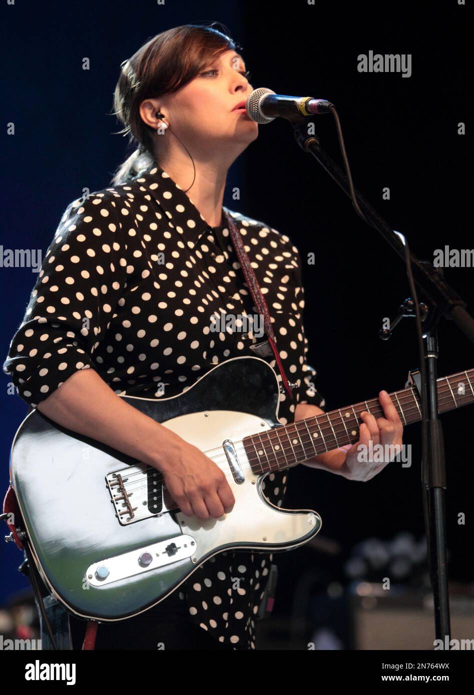 Tracyanne Campbell of the Scottish indie pop band Camera Obscura ...
