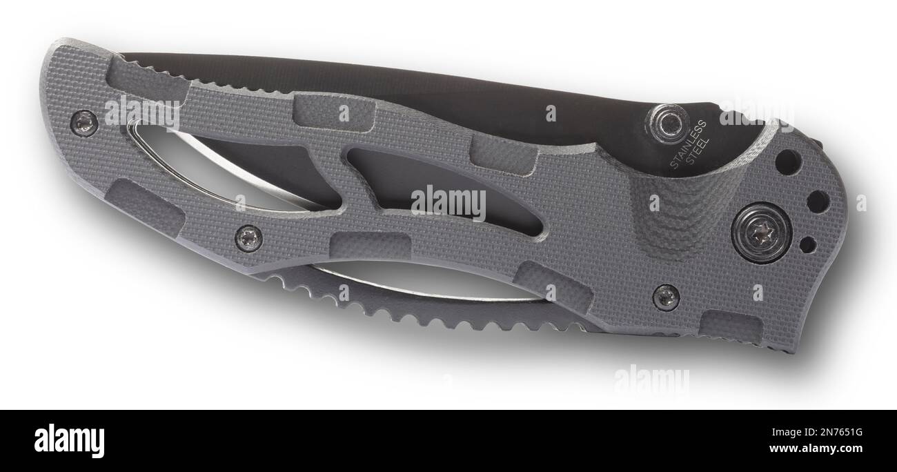 Stainless stee3l self-defense folding knife with blade inside and ...