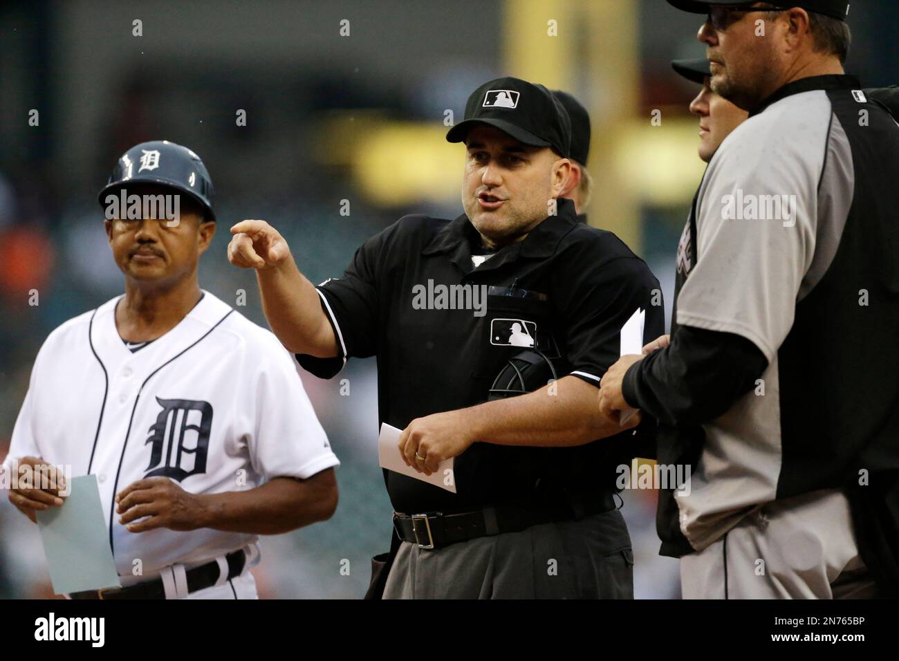 Home plate umpire Eric Cooper is seen before the first inning of a ...