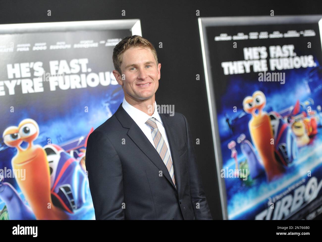 Race car driver Ryan Hunter-Reay attends the premiere of DreamWorks ...