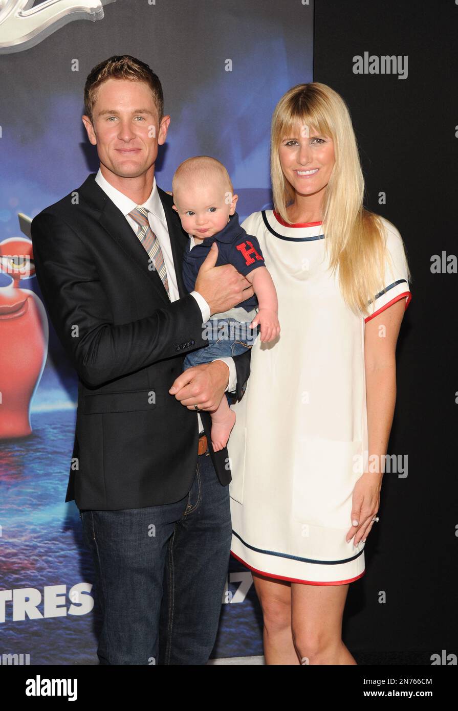 Race car driver Ryan Hunter-Reay poses with his wife Beccy and son ...
