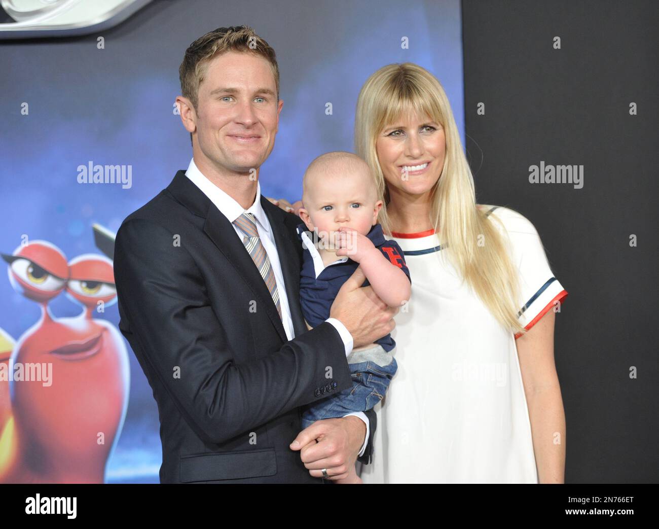 Race car driver Ryan Hunter-Reay poses with his wife Beccy and son ...