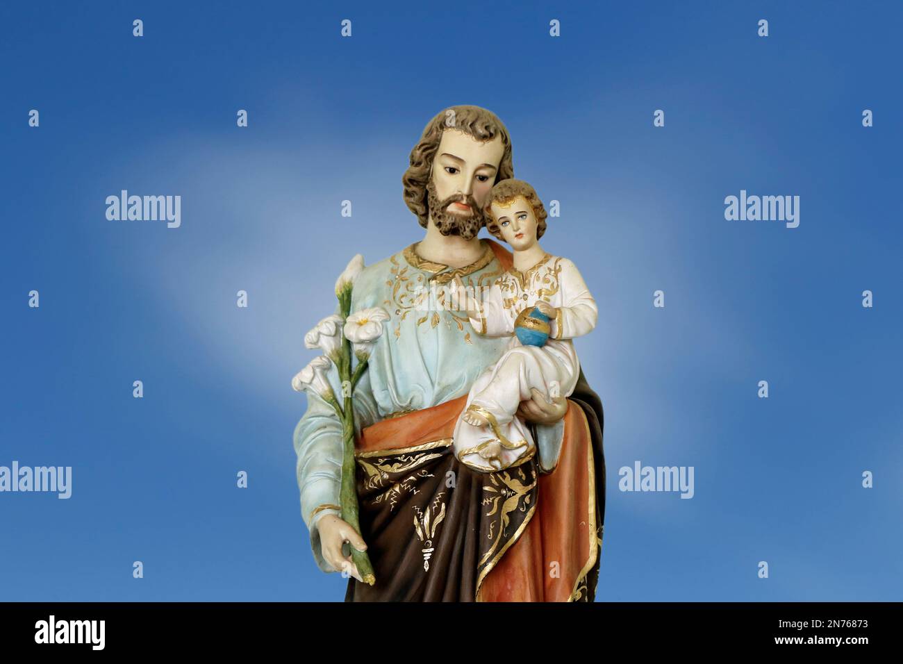 Saint Joseph and baby Jesus of the Catholic Church - Sao Jose - Menino ...