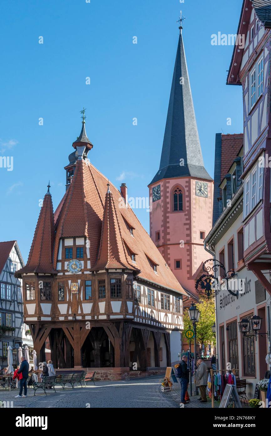 Germany, Hesse, Odenwaldkreis, Michelstadt, market place, historic town ...