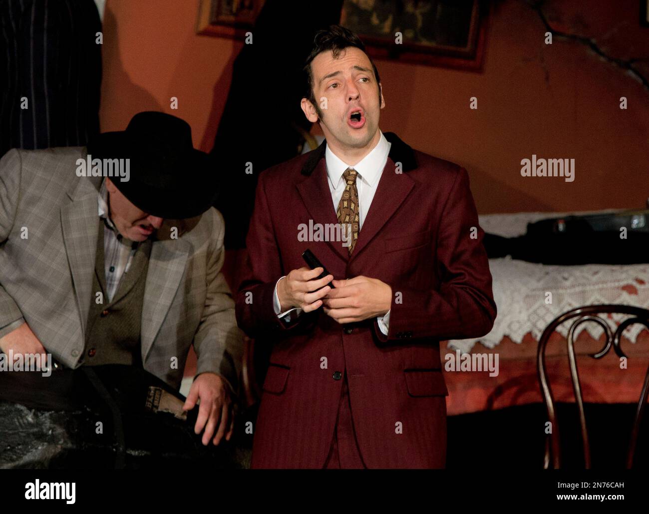 Actor Ralf Little who plays Harry, performs a scene from the play, The ...