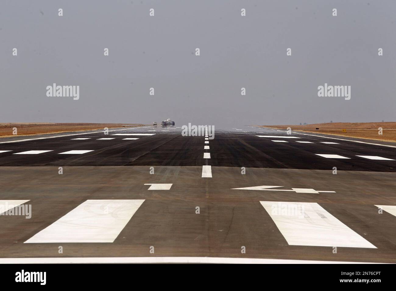 The airstrip, during a ceremony held by government officials to ...