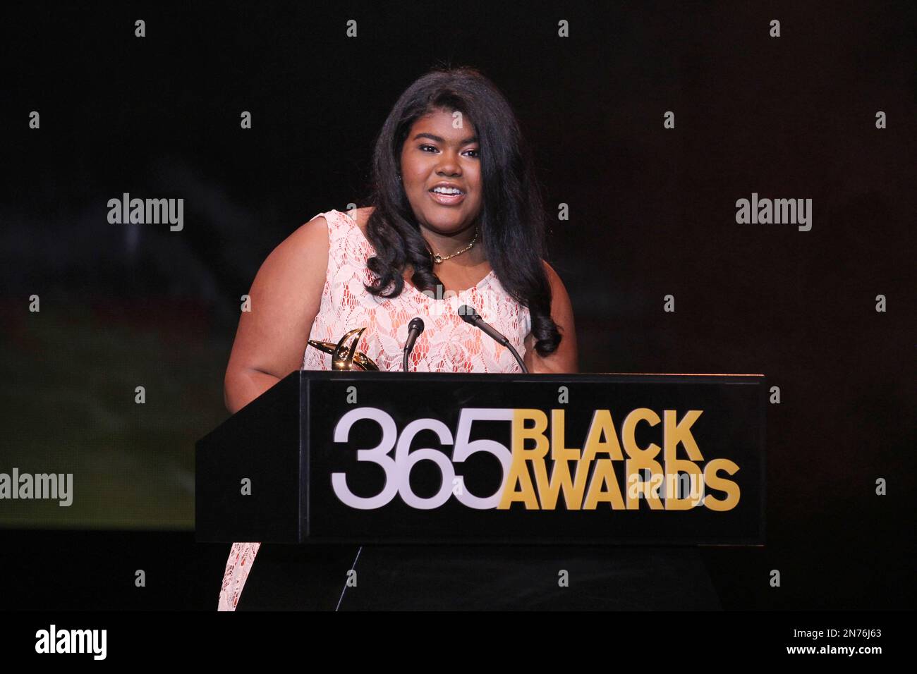 Leanna Archer accepts an award at the 10th Annual 365 Black Awards at ...