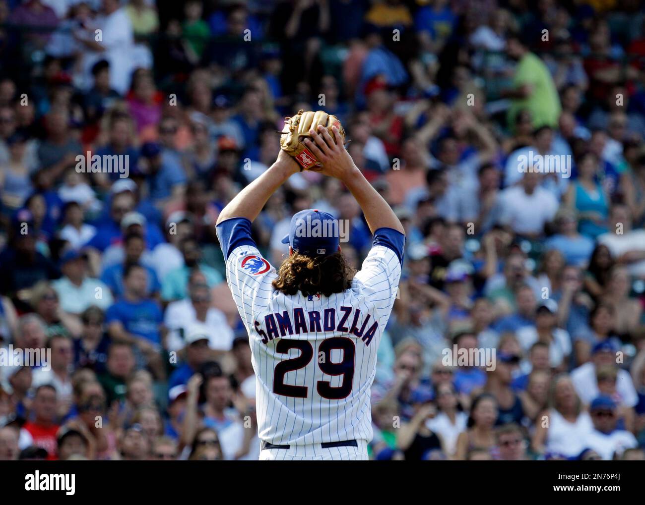 Chicago Cubs starter Jeff Samardzija reacts after Pittsburgh Pirates ...